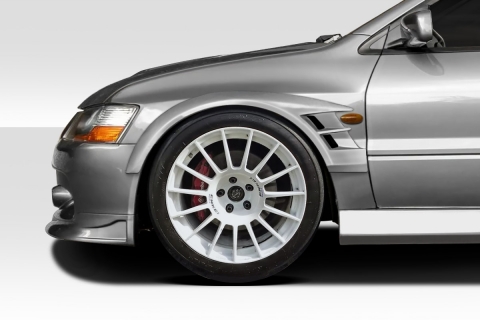 Welcome to Extreme Dimensions Inventory Item 2003 2006 Mitsubishi Lancer Evolution 8 9 Duraflex Cyber Front Fender Flares 2 Pieces